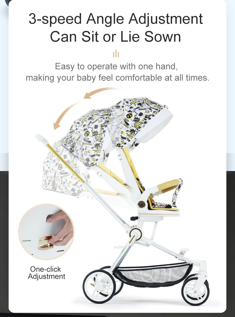 Bebelux Luxury One-click Folding Kids Baby Pram Stroller 3 In 1 ...