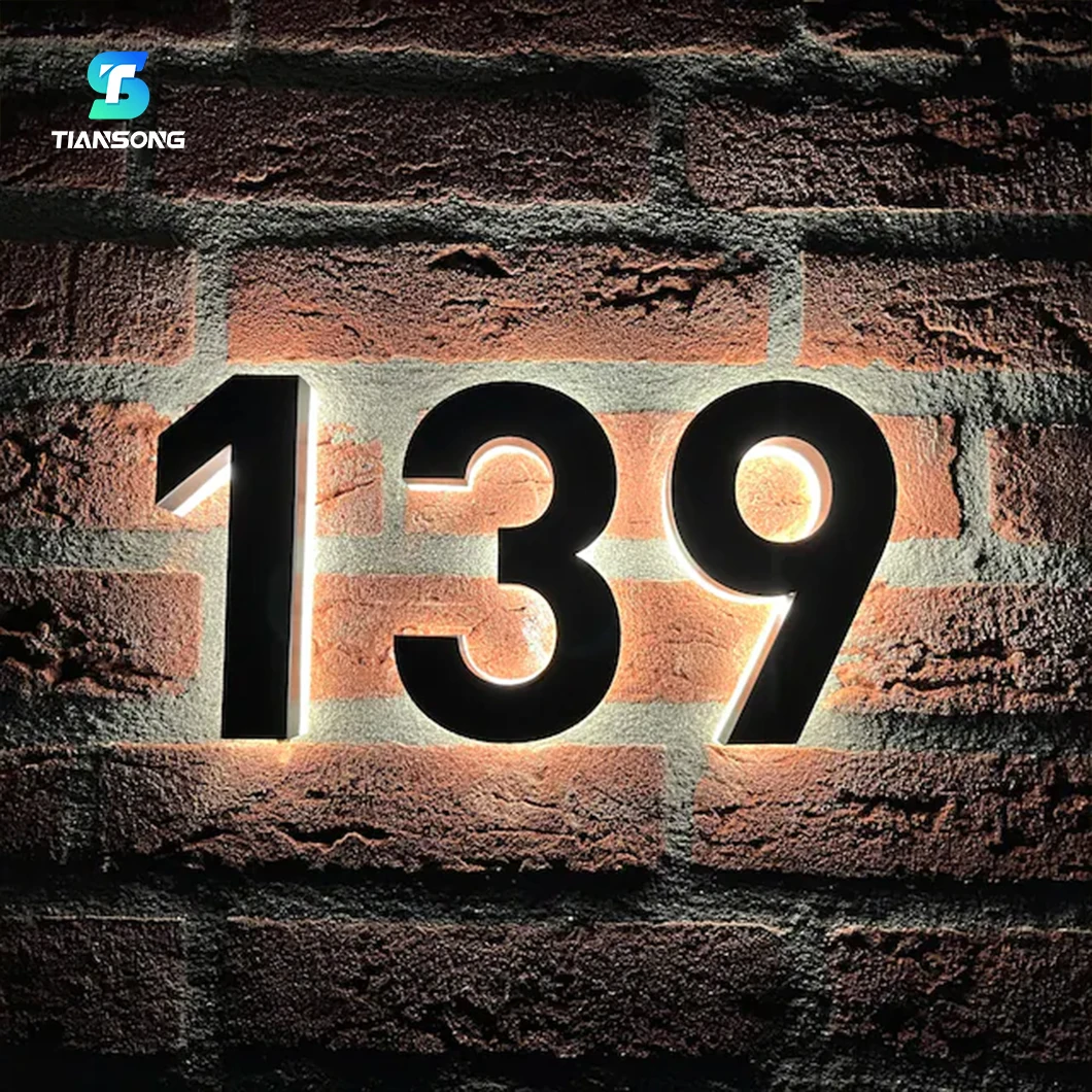 Stainless Steel Backlit House Number Sign 3d Led Backlight Letters For ...