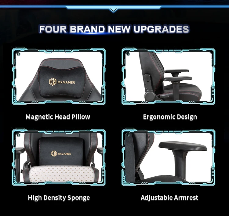 Custom High End Chaise De Gamer Metal Frame Leather Memory Foam ...