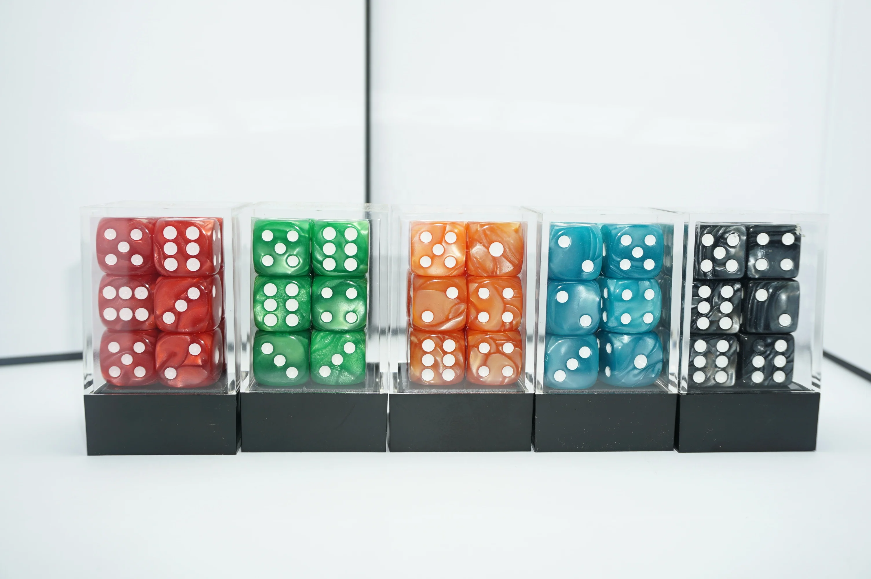 Polyhedral Custom Dice Box with Insert DND Acrylic 6 Side 12 Pcs Pearl ...