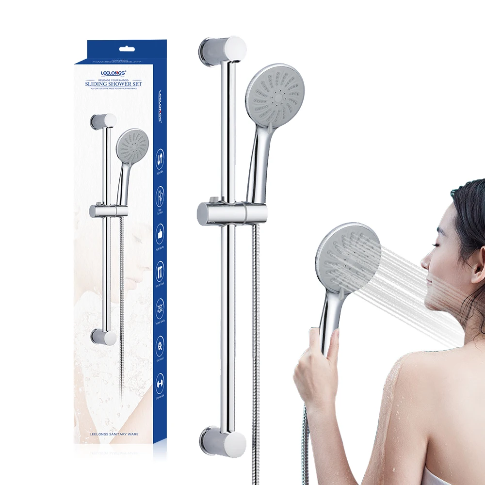 Stainless Steel Slide Bar Hand Shower Kit - 60cm, 70cm