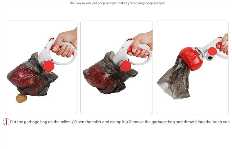 2025 Explosive Pet Poop Picker with Garbage Bag Portable Dog Toilet ...