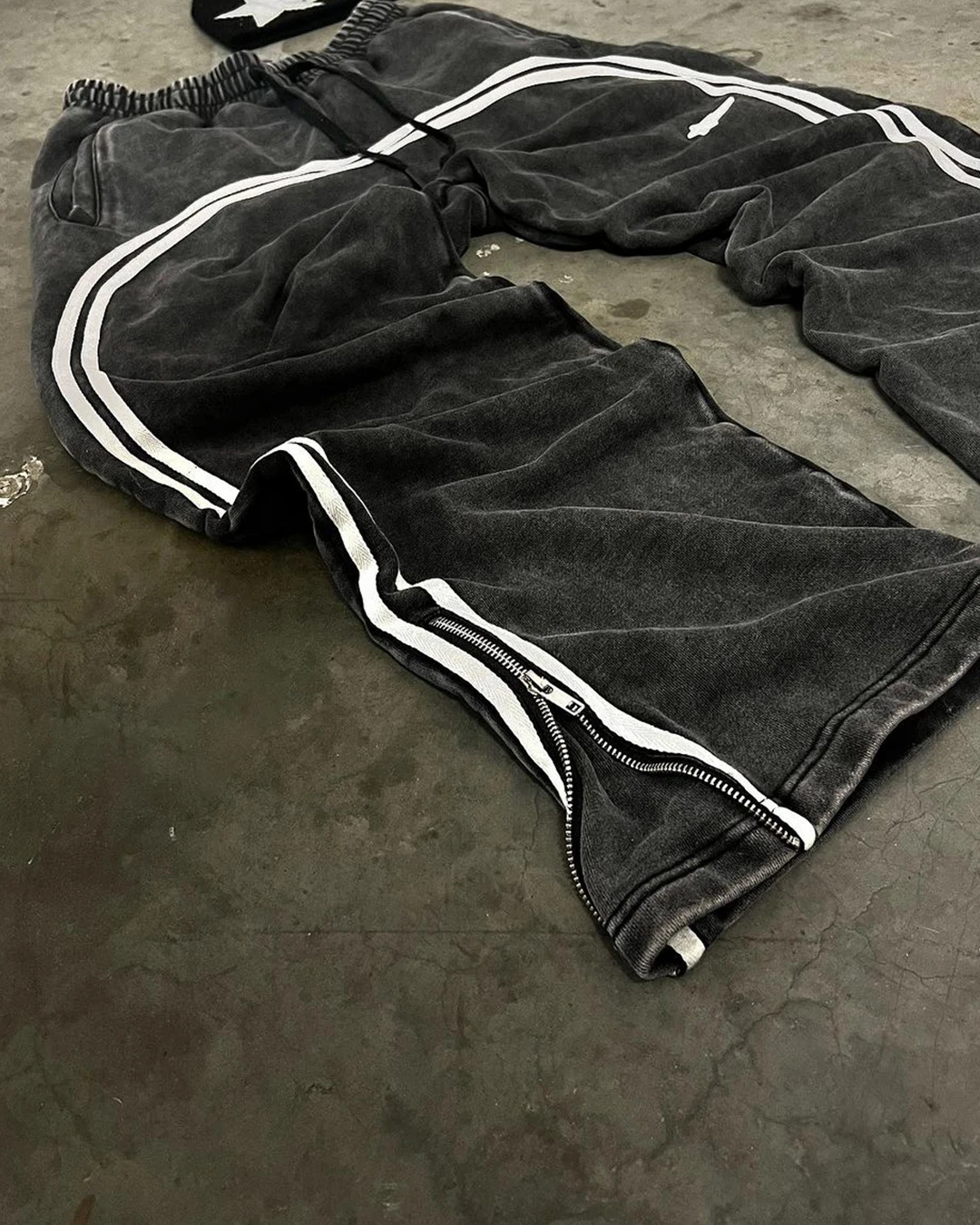 Custom French Terry Cotton Sweatpants Side Zipper Jogging Pants Men's ...