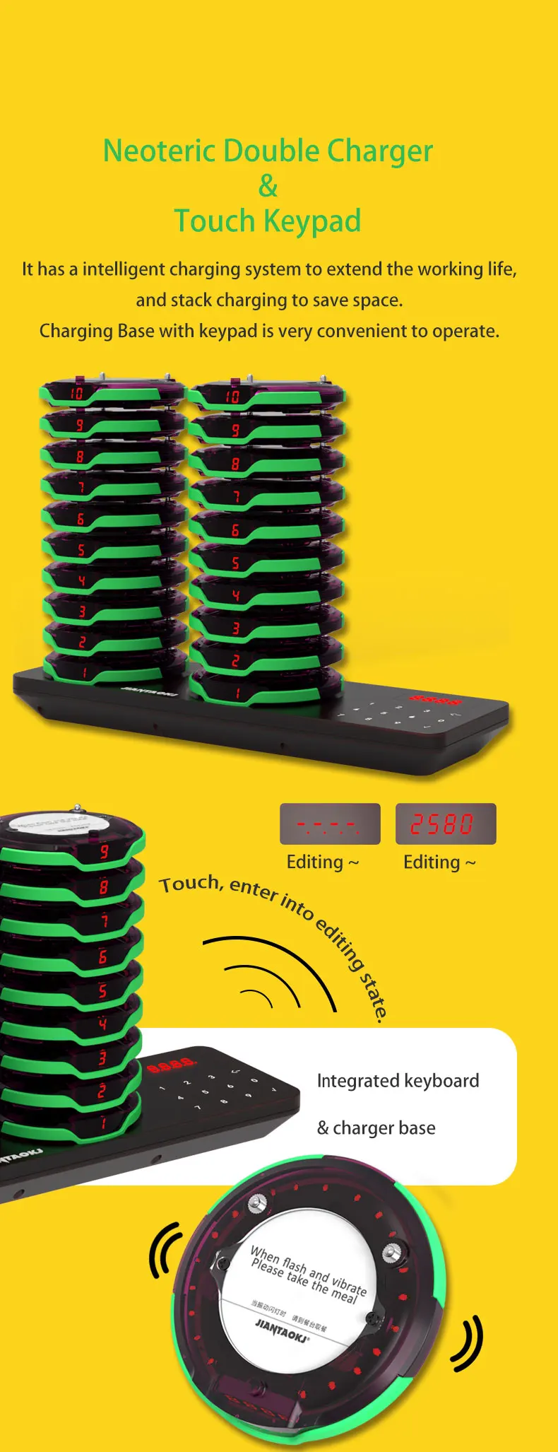 Jt-9302 Food Picker Restaurant Caller Queue Calling Machine Food City ...