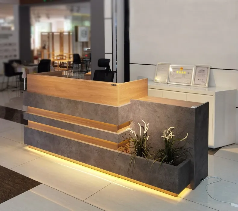 High Quality Modern Design Melamine Board Counter Front Desk Reception ...