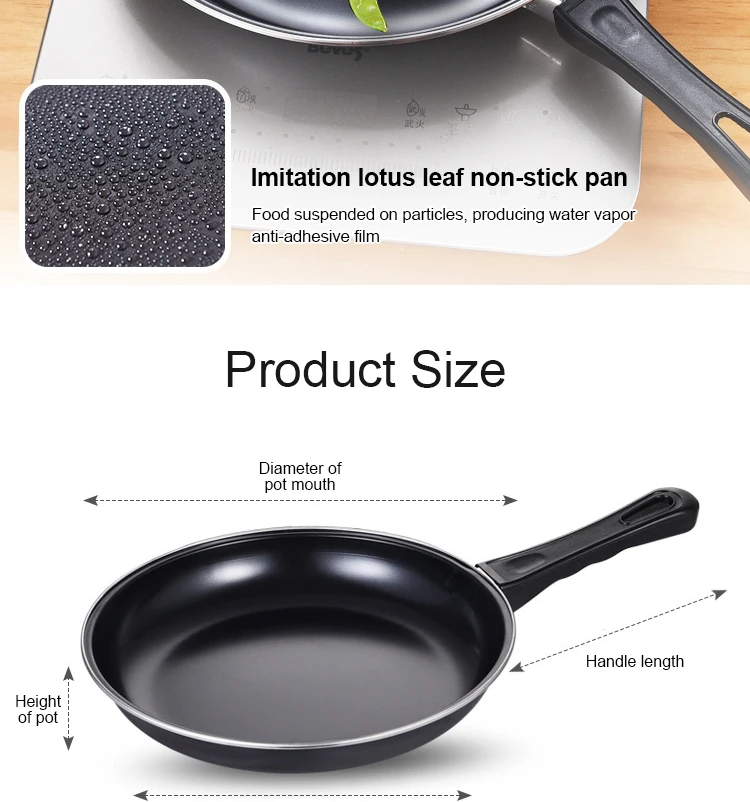 3pcs Non Stick Cookware Frying Cooking Pan Egg Pans Fry Pan With Long ...