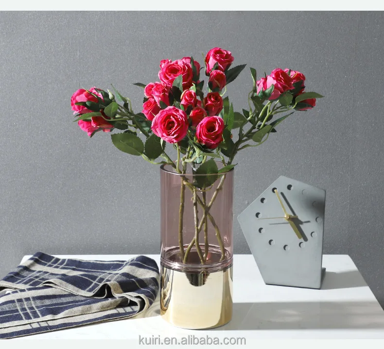 2024 5 Heads Real Touch Rose Artificial Flowers Rose Latex Fake Flowers ...