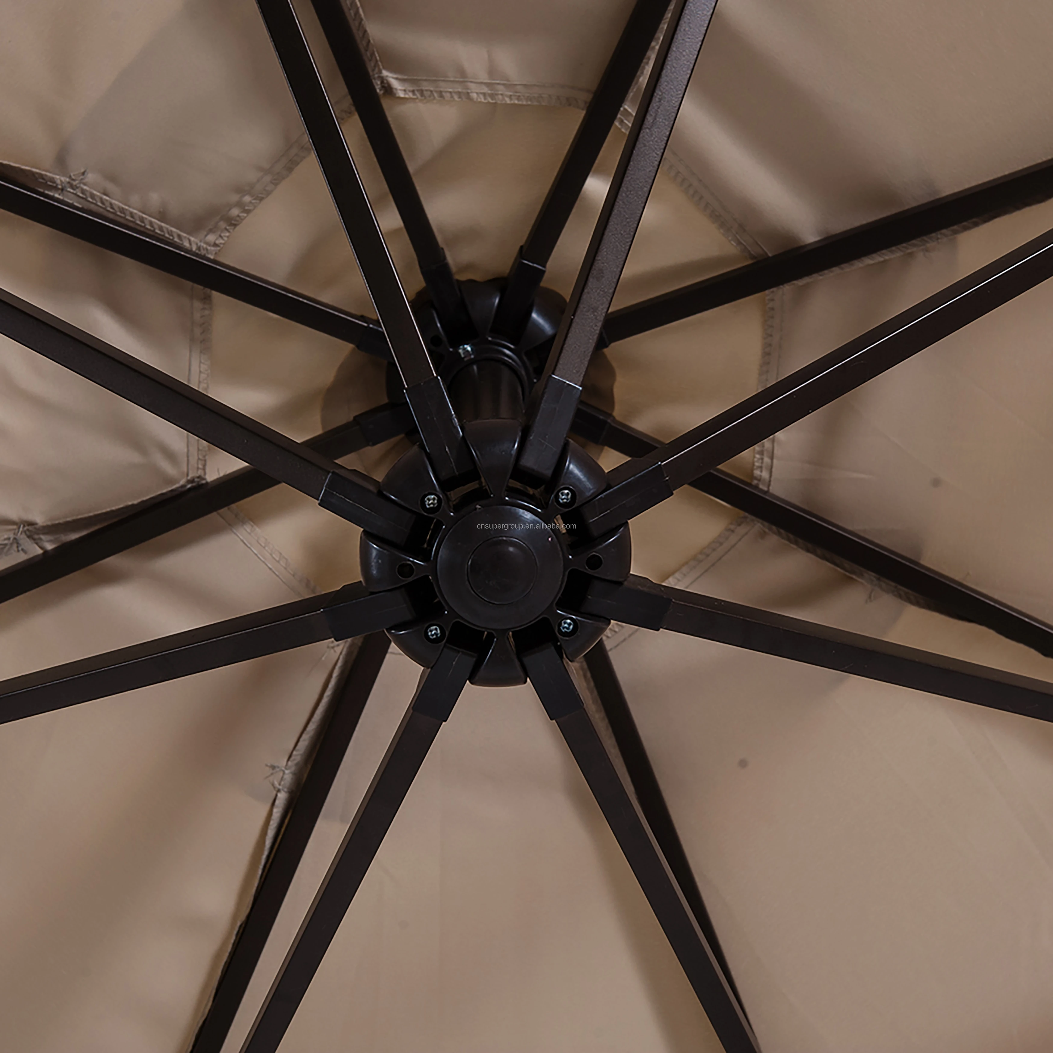 HITREE LED Big Size Umbrella Parasol Metal Solar Panel Patio Umbrella ...