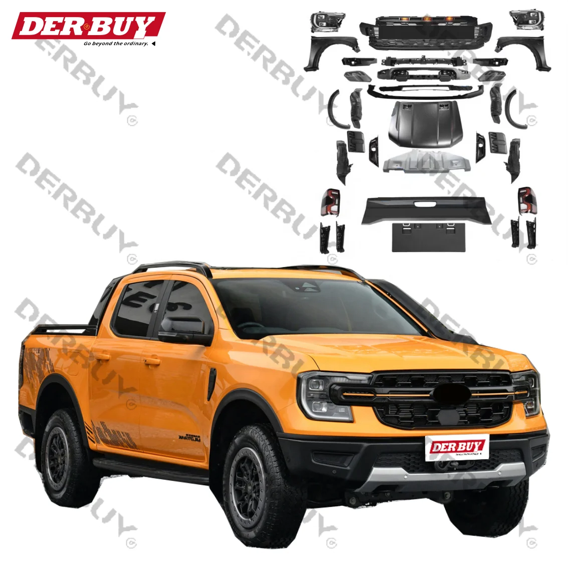 Car Upgraded Pickup Truck Bodykit For 2012-2021 Ford Ranger Upgrade To ...