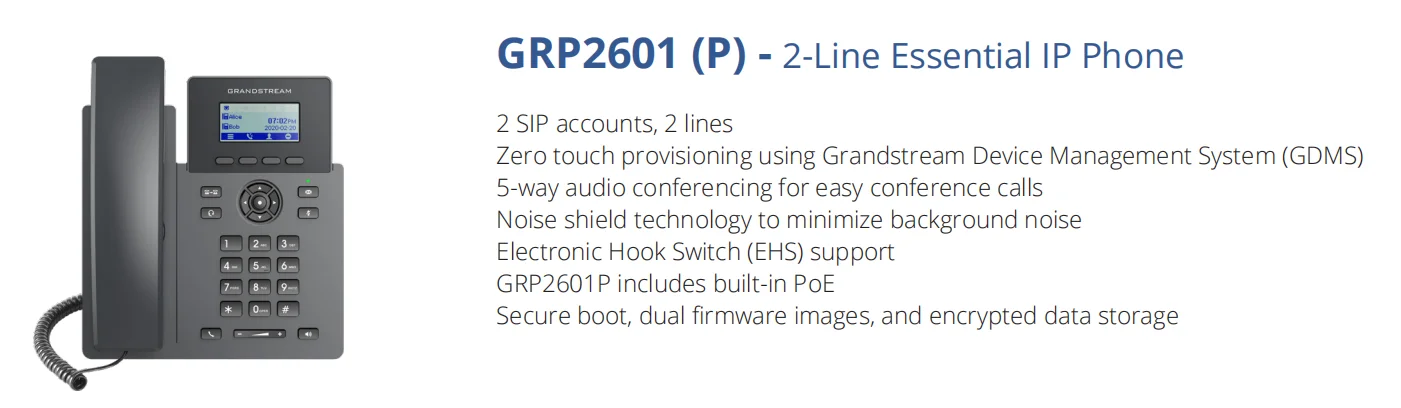 Grandstream GRP2601 IP Phone - Essential Voip Solutions