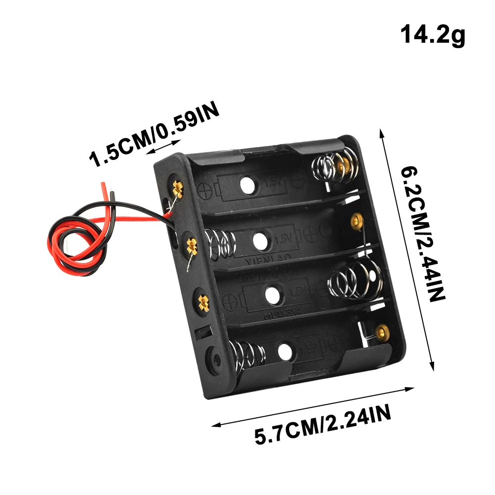 4 AA Battery Case - DIY Kit with Wire Leads & Storage Shell