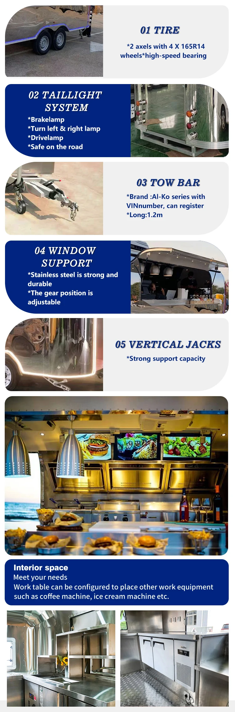 Customized Pizza Burger Mobile Dining Car Ce Dot Approved Mobile Food ...