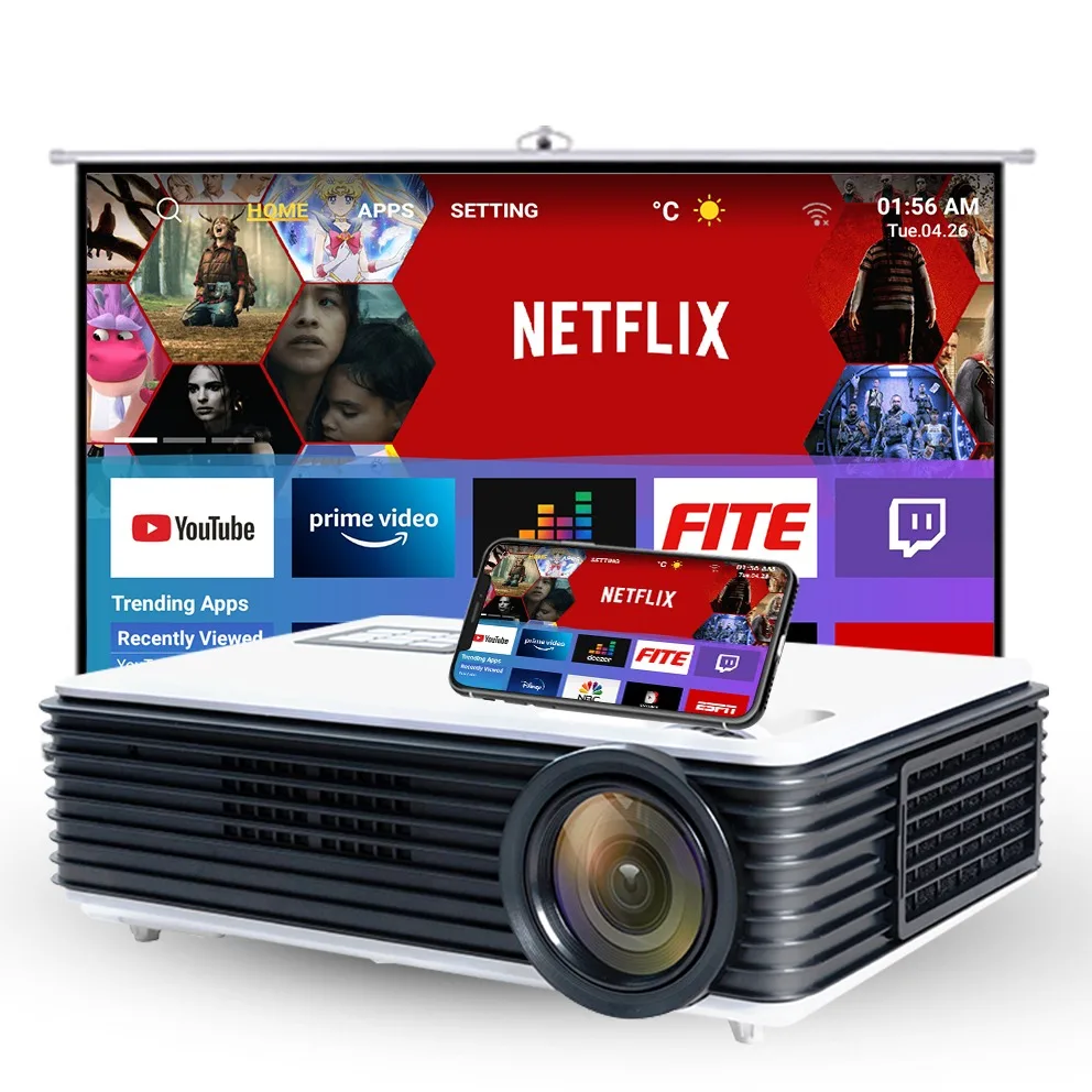 HD Mini Projector H5 Native LED Android WiFi Projector Video Product Show Stream 2023 - Alibaba.com