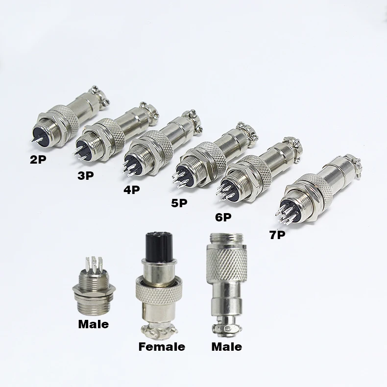 Male Female Gx Series Gx12 Gx16 Gx20 Gx-16 2 5 7 Pin 2pin 3pin 4pin ...
