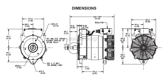 C.E. NIEHOFF C714 Alternator - 14V 400A Heavy Duty Generator