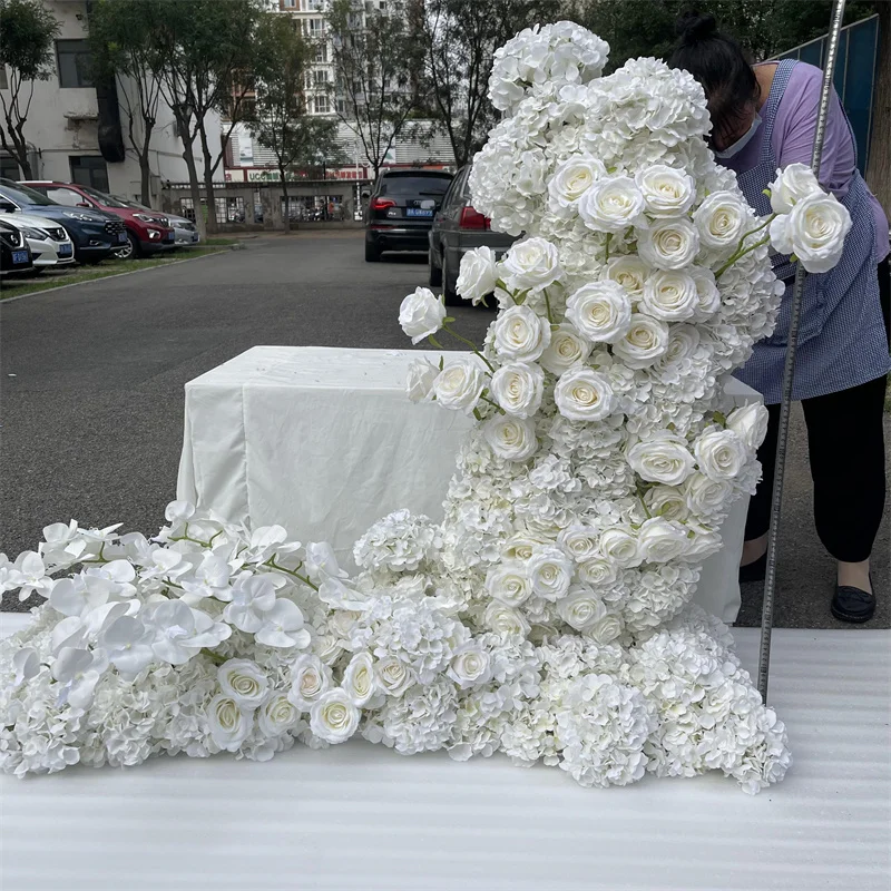 IFG 4ft White 3D Flower Row Runner Ball Flowers High Quality Carpet ...