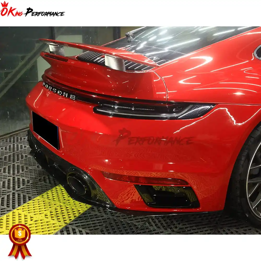 Turbo S Style Dry Carbon Fiber Rear Spoiler Set (primed Bracket ...