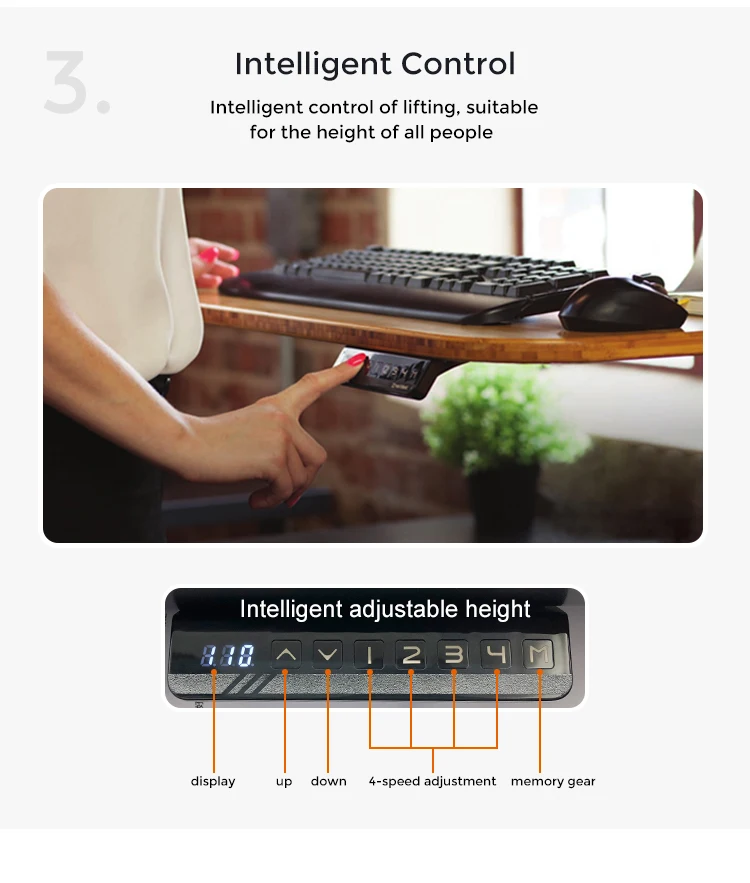 Dual Motor Height Adjustable Sitting Standing up Lifting Desk Frame ...