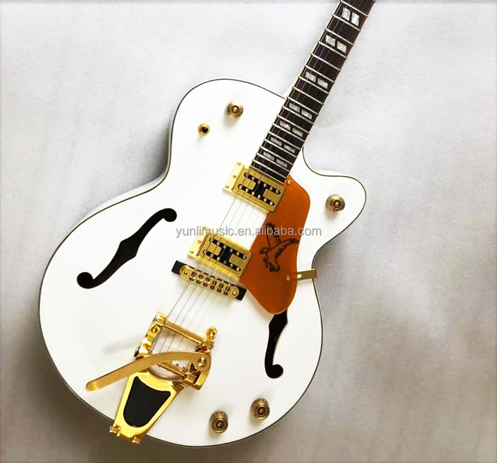 Professional White Color Mahogany Electric Jazz Silver Vintage White ...