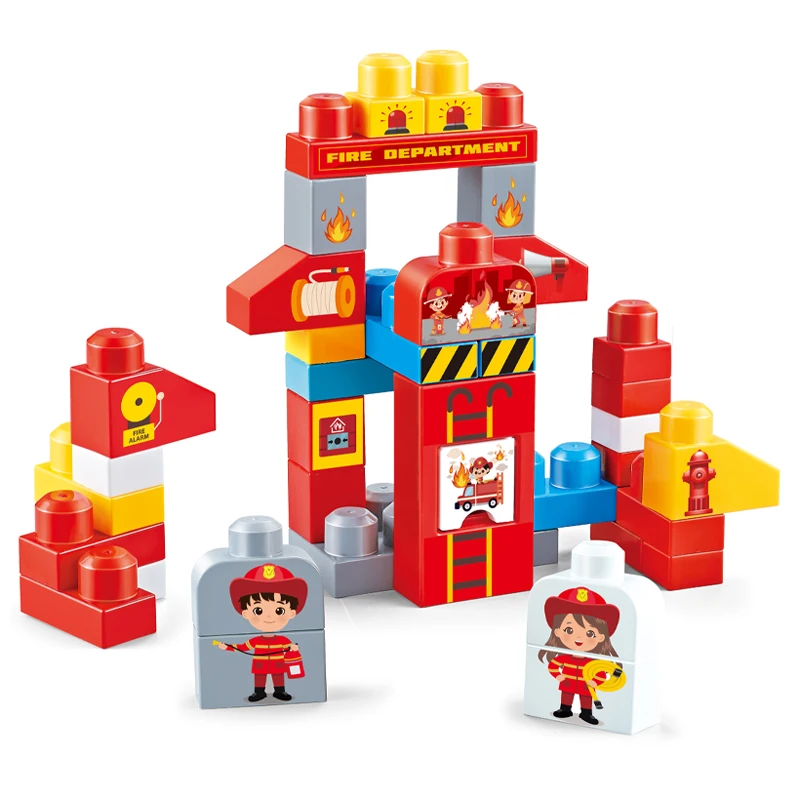 QS New Design Educational Large Particle Blocks Toys Kids Plastic Fire ...