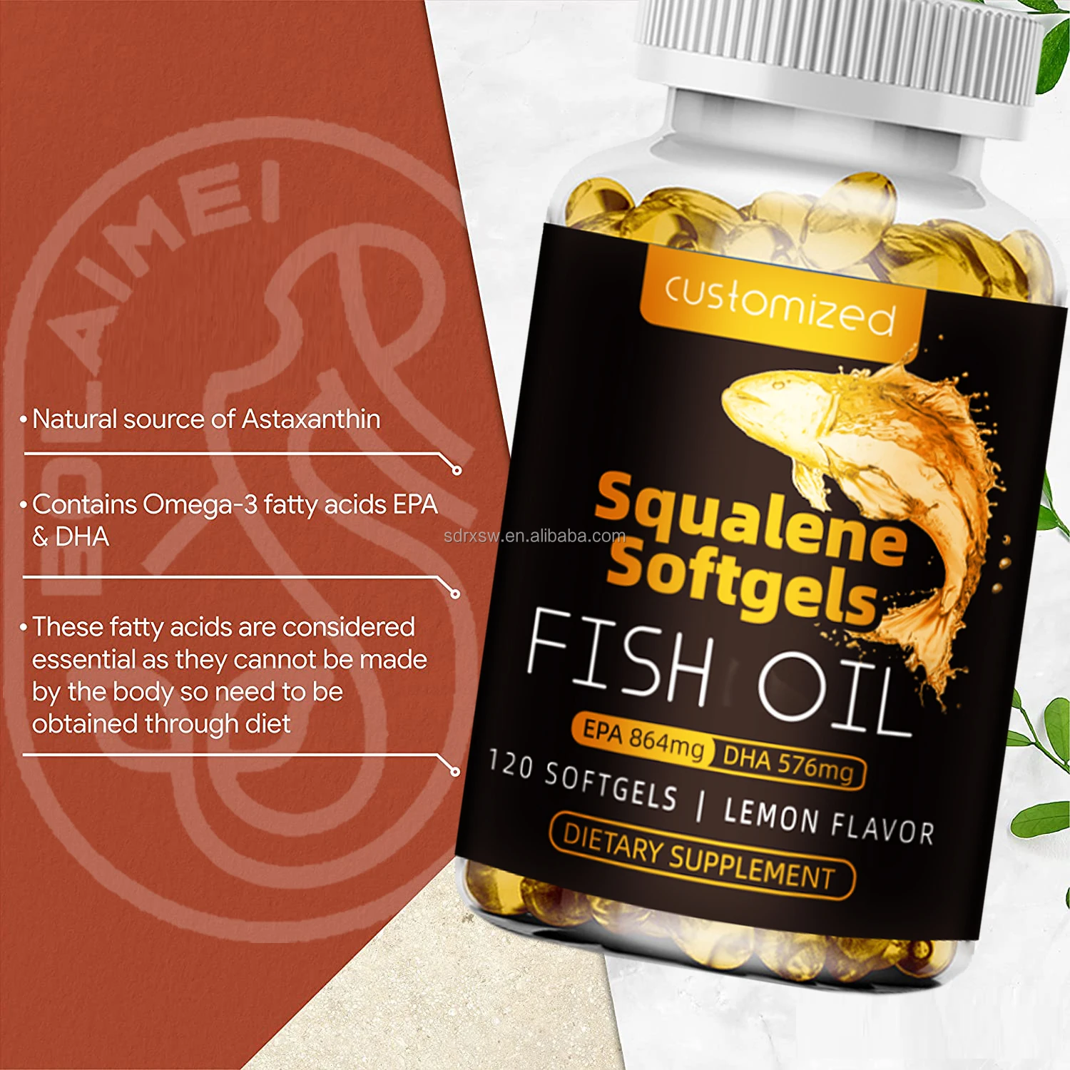 Amazon Squalane Supplements Epa Dha Efa Algae Deep Sea Fish Oil Omega 3 6 9 1000mg Softgel ...