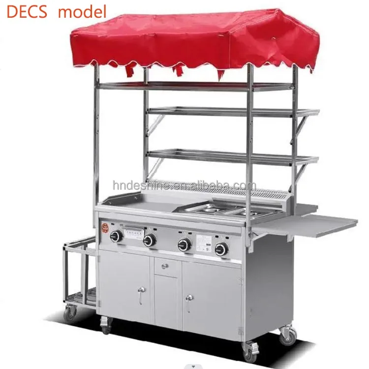 Mobile Food Cart - Efficient French Fries & Chicken Grill
