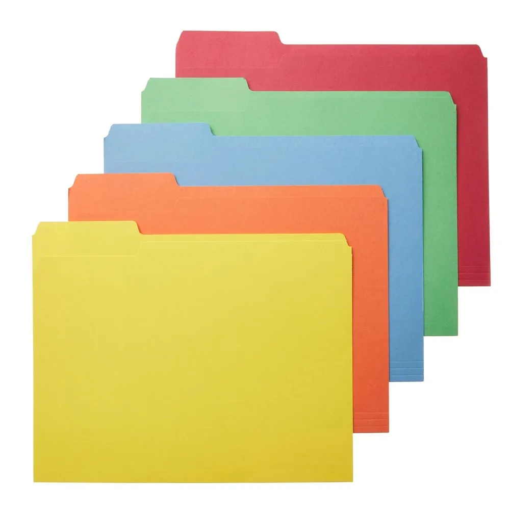 Heavy Duty Files Folder Letter Size 1/3 Cut Erasable Tabs Plastic ...