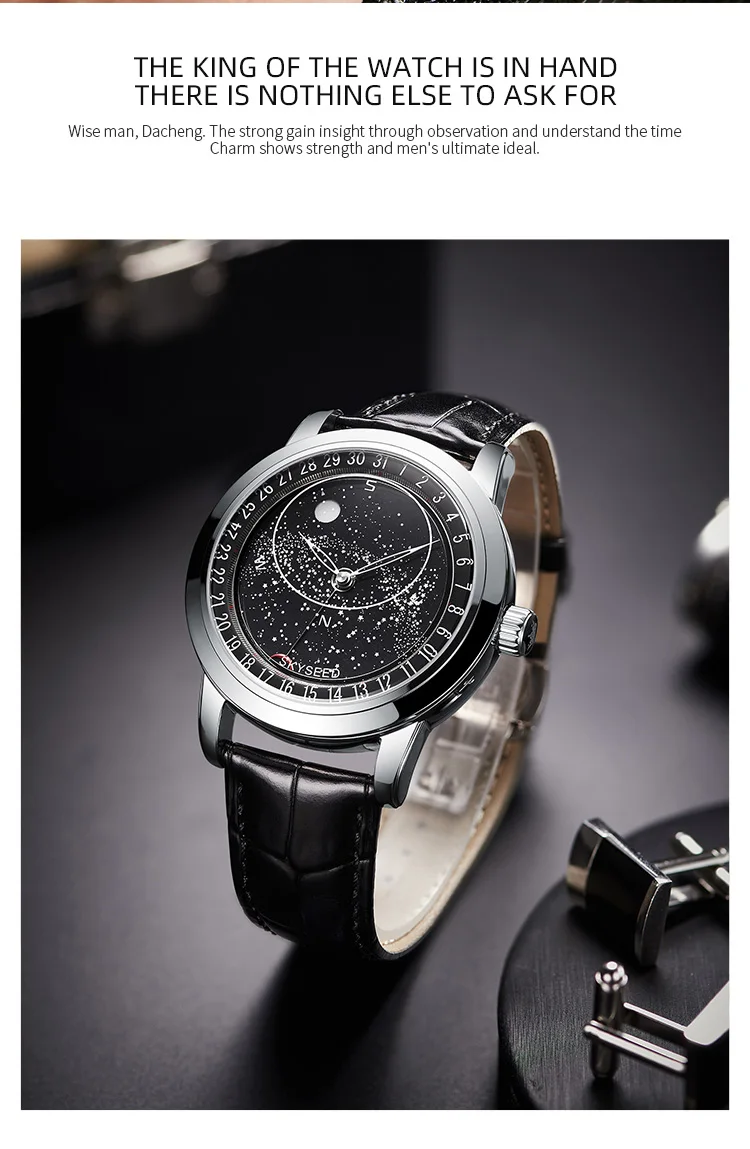 New Starry Sky Dial Luminous Mechanical Watch Day/date Men's Watch ...