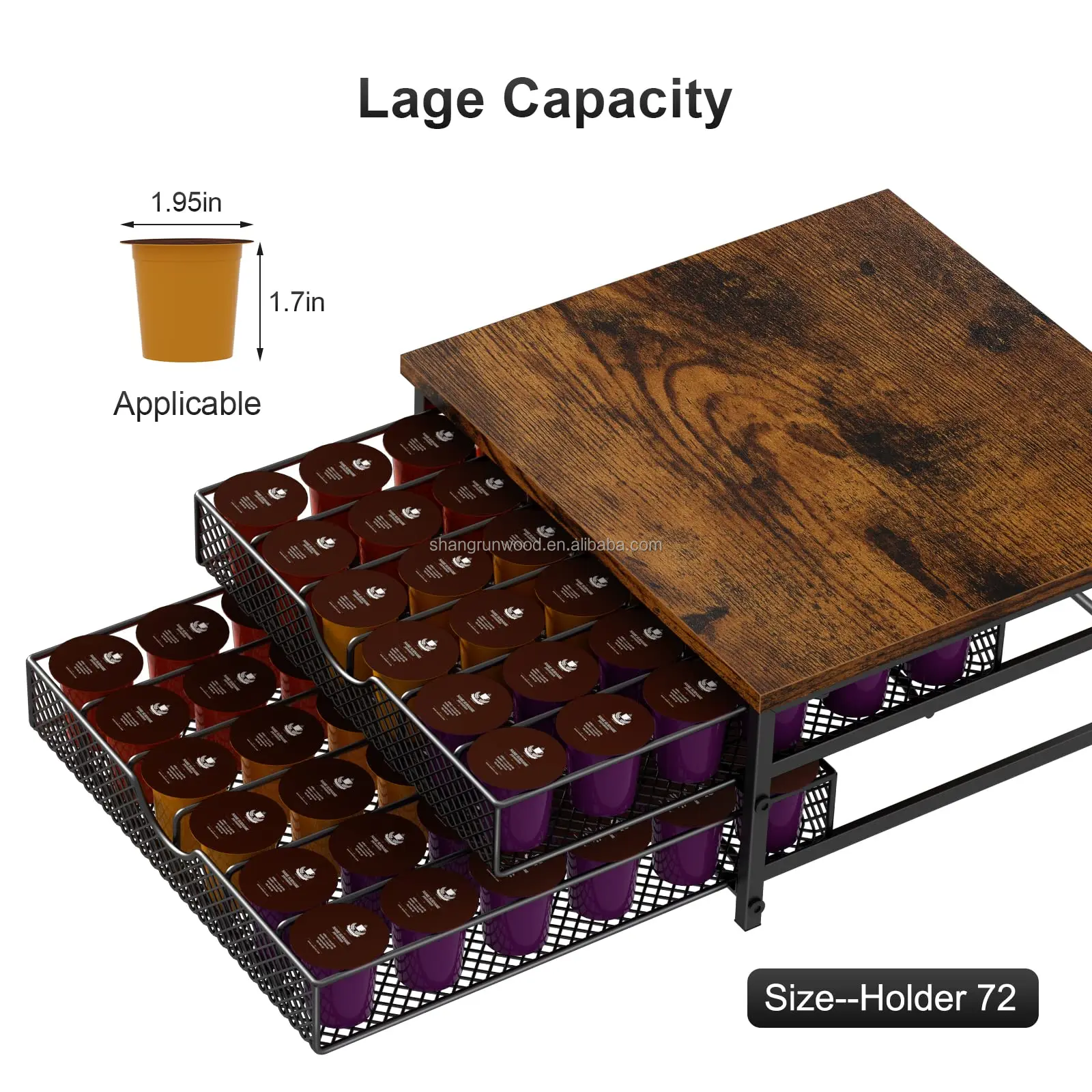 2-tier Coffee Pod Holder Station And Pod Capsule Storage Organizer With ...