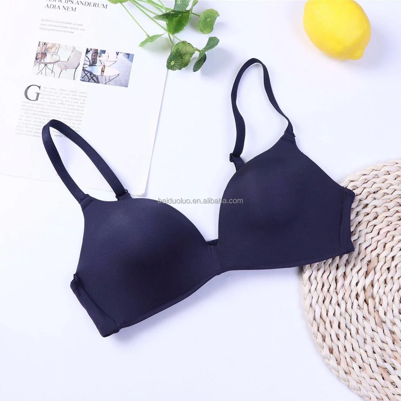 Small Cup Push-up Spandex Thick Cup Adjusted-straps Fashionable Printed ...