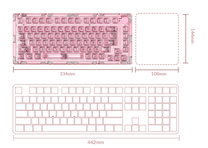 Akko Monsgeek Ice75 Acrylic Transparent Muilty-mode Mechanical Keyboard ...