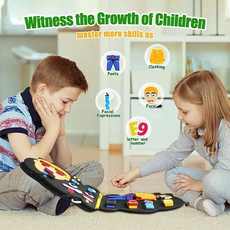 Sensory Autism Foldable Cute Dinosaur Busy Board Basic Skill Diy ...