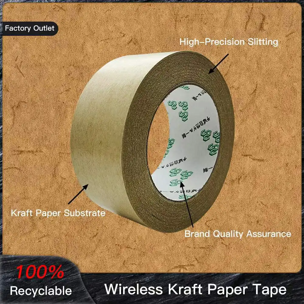 Custom Printed Single Sided Acrylic Adhesive Kraft Parcel Tape Water ...