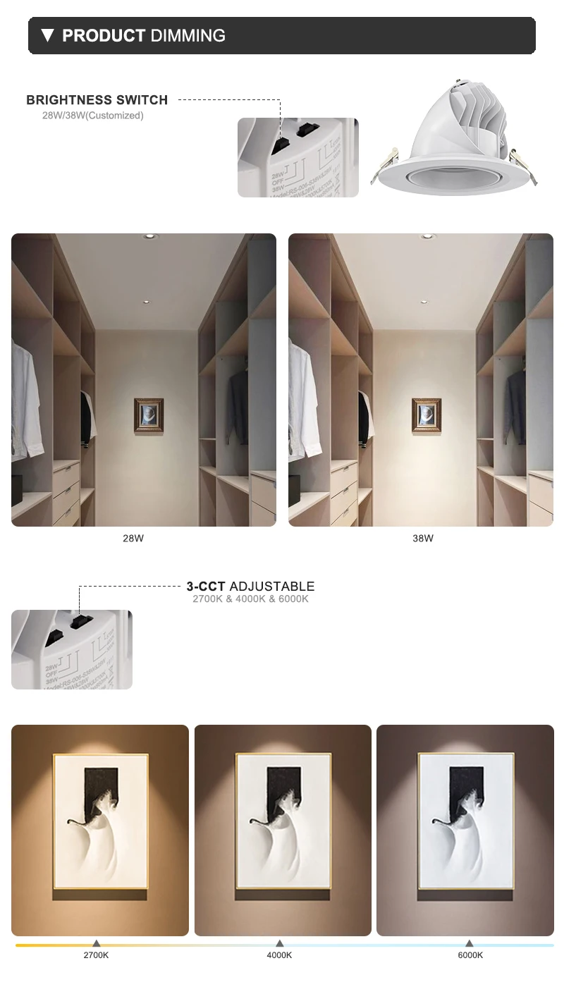 Commercial Lighting Mount Smd Spotlights Adjustable Led Recessed ...