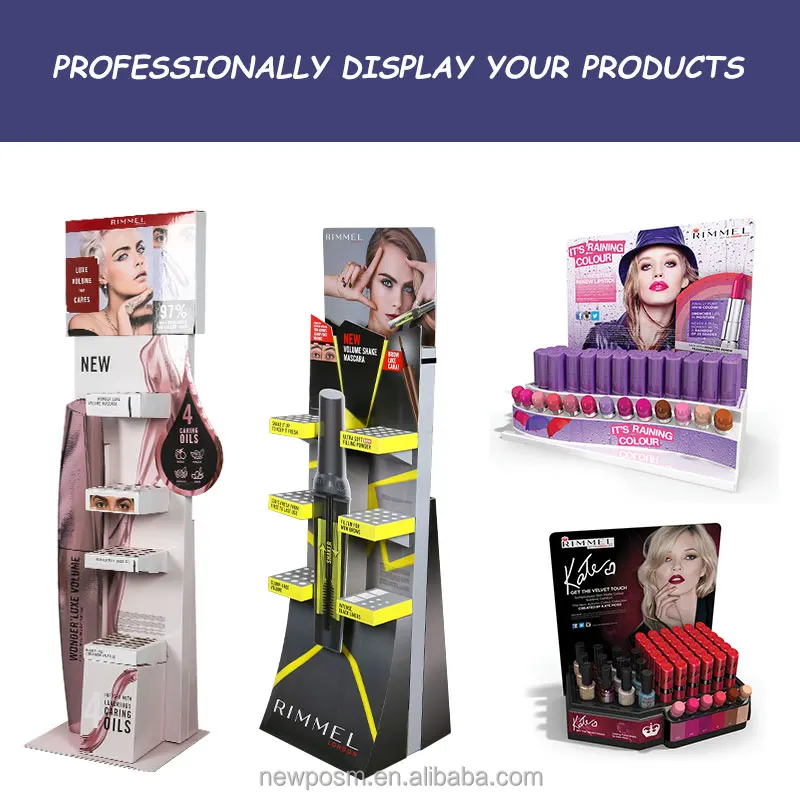 Shopping Mall Cardboard Corrugated Cosmetic Floor Display Stands Skin ...