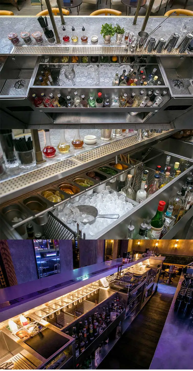 Customized Cocktail Station - Stainless Steel Bar Table