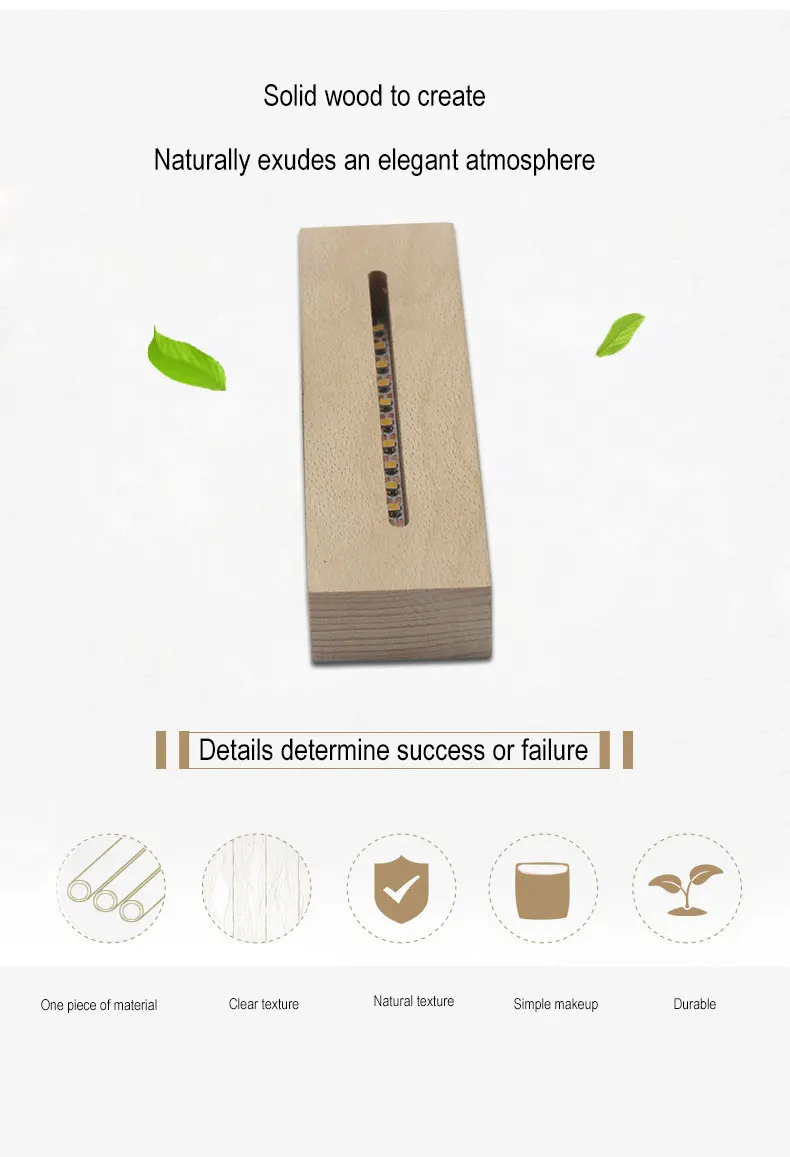 Wholesale Diy 3d Led Round Oval Night Lamp Wood Led Light Base ...