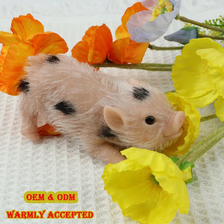 Lovely Realistic Full Body Silicone Reborn Mini Pig Doll For Kid Gift ...
