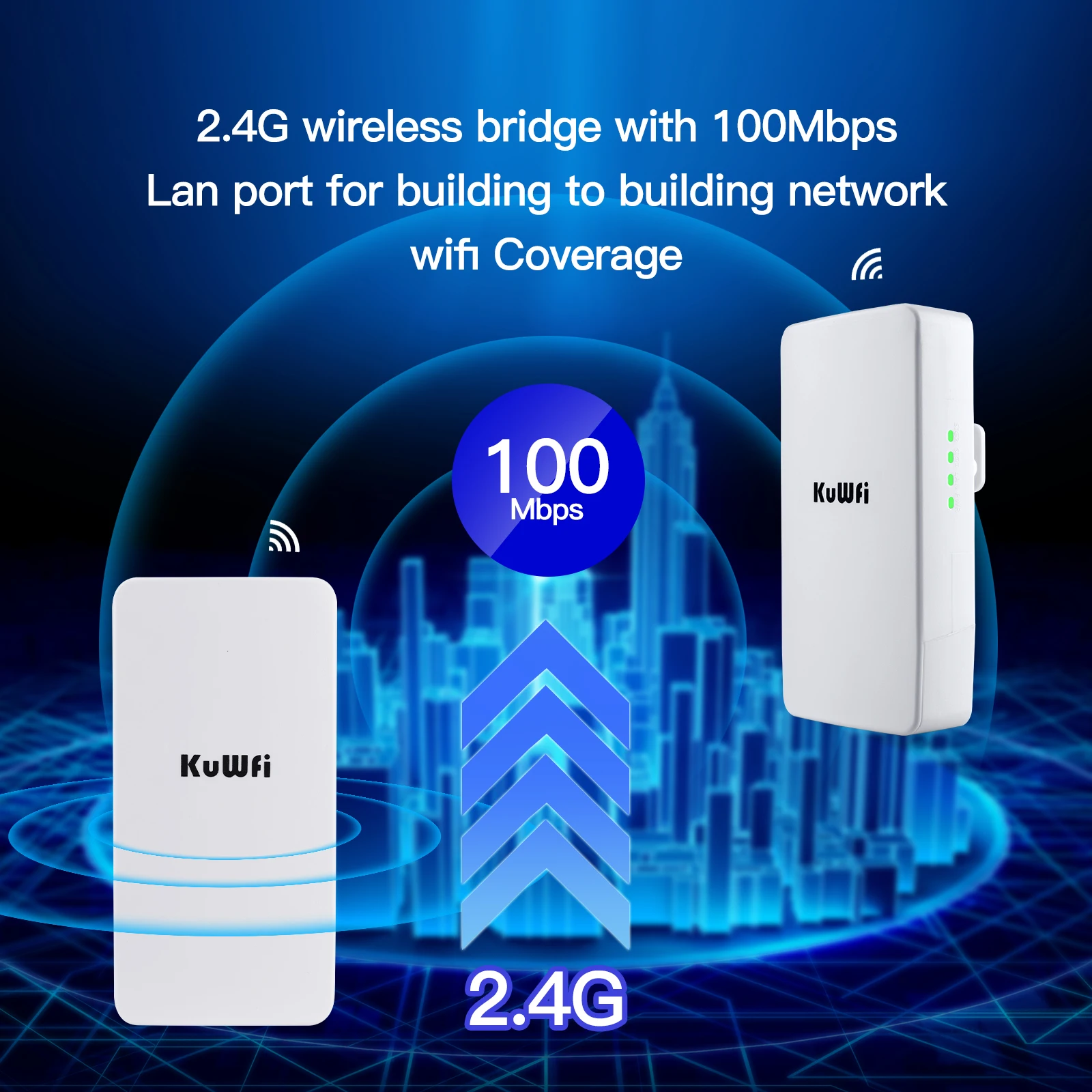Kuwfi 1km Repeater Mode 12dbi Panel Antenna - Outdoor Wifi Extender