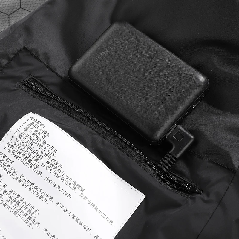 Custom Winter Mens 5v Usb Smart Hooded Heating Down Coat Electrical ...