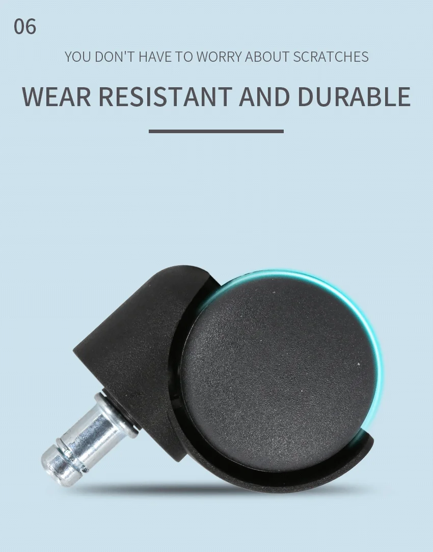 Office Chair Caster 2 Inch Pu Big Chair Caster Clip Spring Universal ...