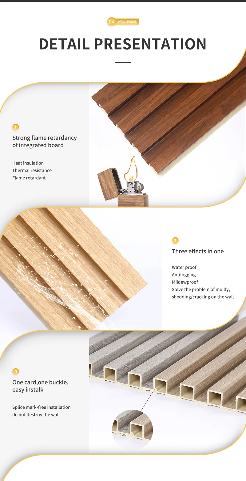 Interior Pvc Wall Panel 3d Fluted Wpc Wall Panel Waterproof Wpc Wall Panel For Indoor Decoration ...