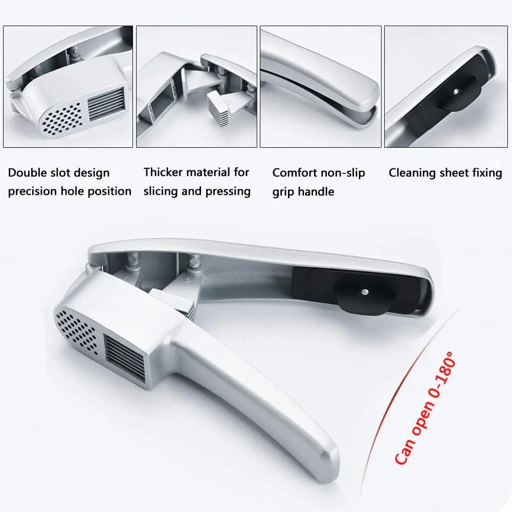 Garlic Press 2 In 1 Garlic Mince And Garlic Slice With Cleaner Brush ...