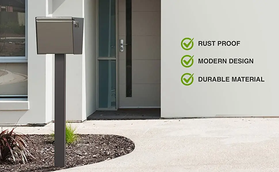 Aluminum Textured Black Modern Mailbox Post Mounted Mailbox| Alibaba.com