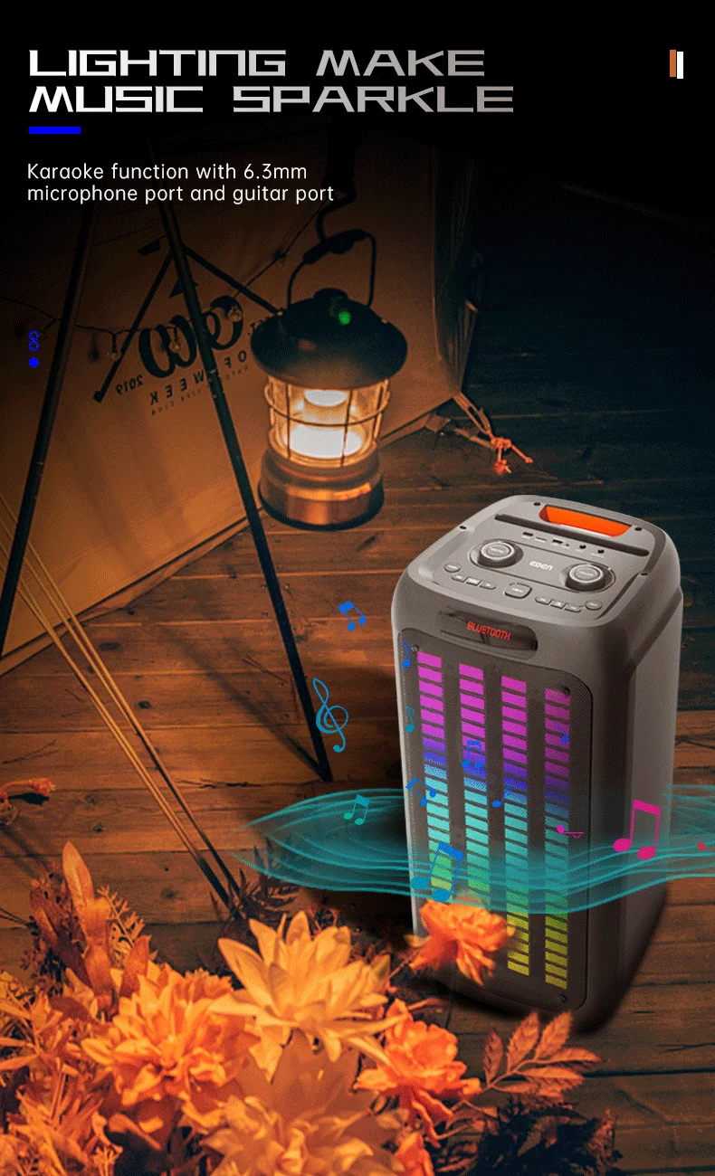 EDEN Stock Dual 10 Inch Trolley Speaker - Bluetooth Party Box