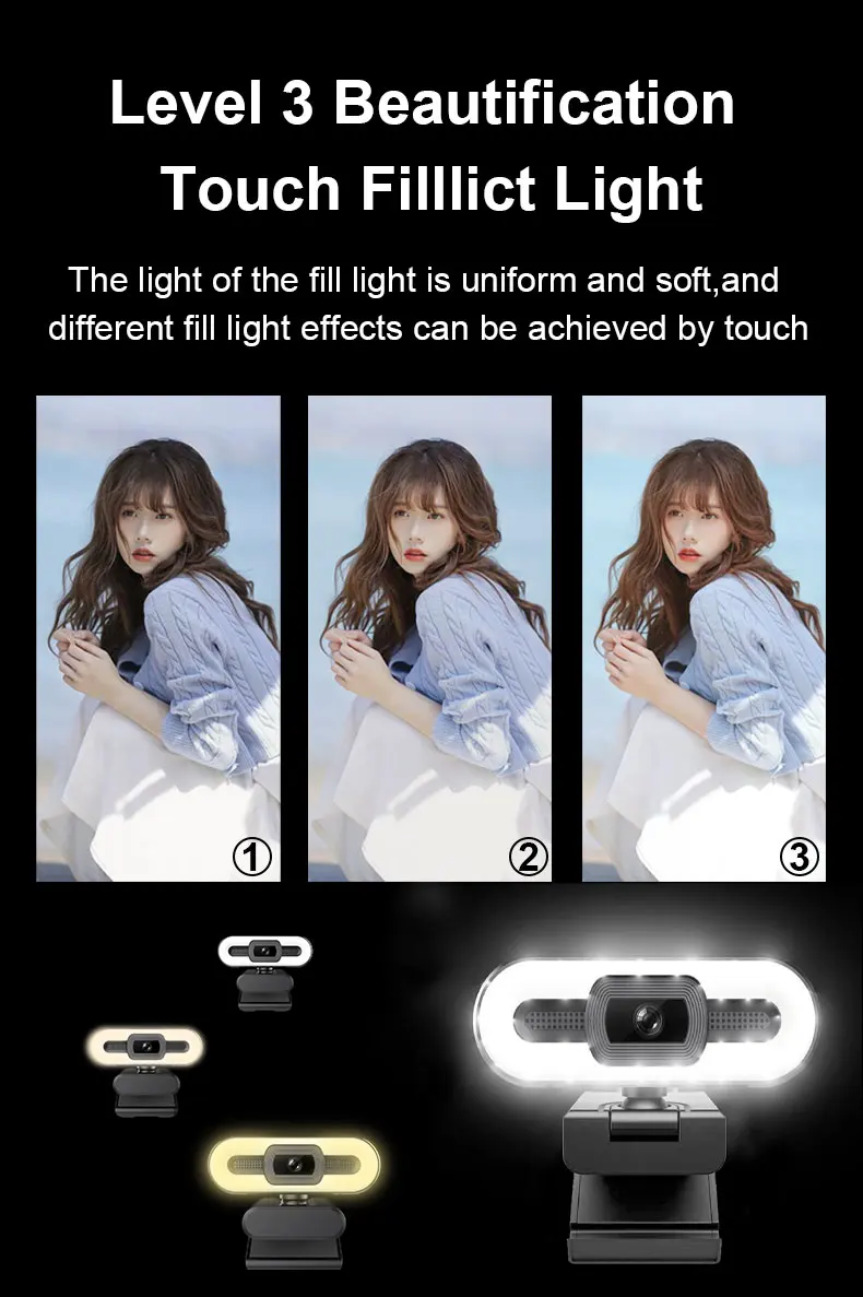 2023 Hd Usb Network Camera Webcam With Mic 1080p Led Light For Video ...