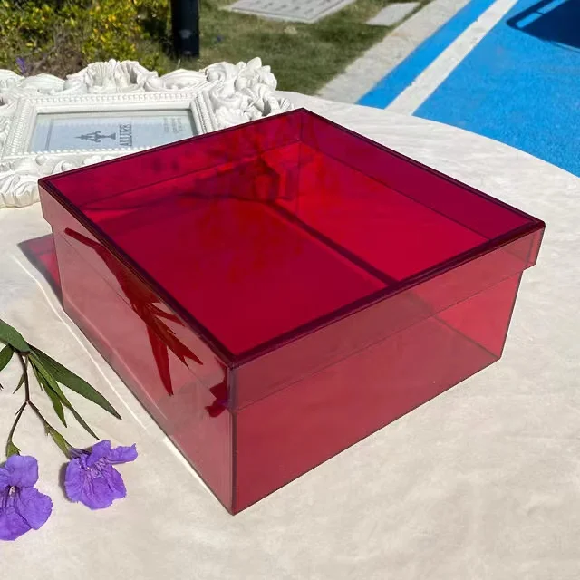 Clear Perspex Display Boxes Acrylic Translucent Green Gift Package Box ...