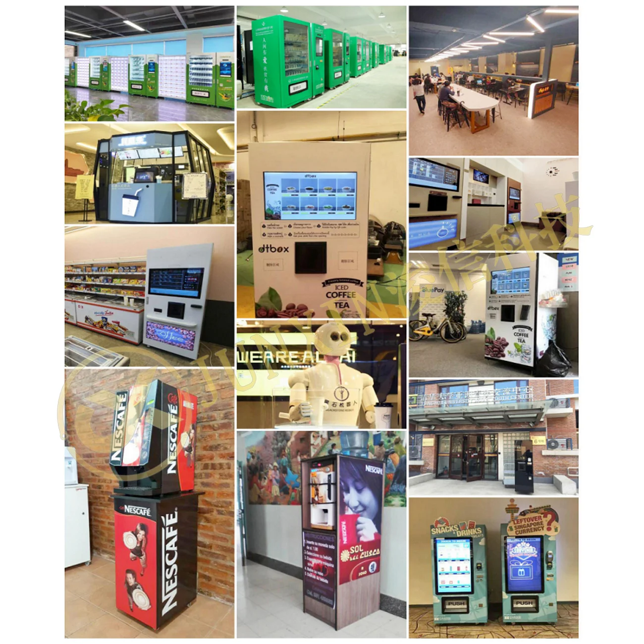 Fresh Ground Coffee Vending Machine Automatic Milk Frother Vending ...