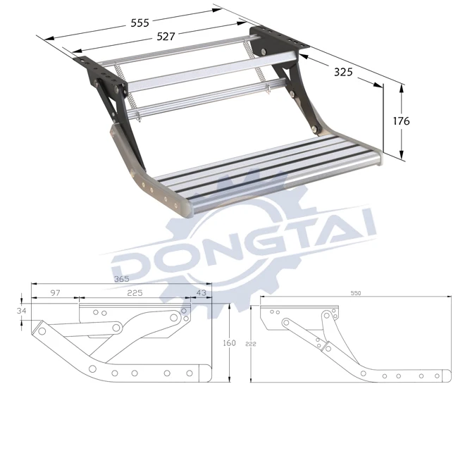 Double Folding Caravan Step Portable RV Accessories Ladder Camper Motor ...