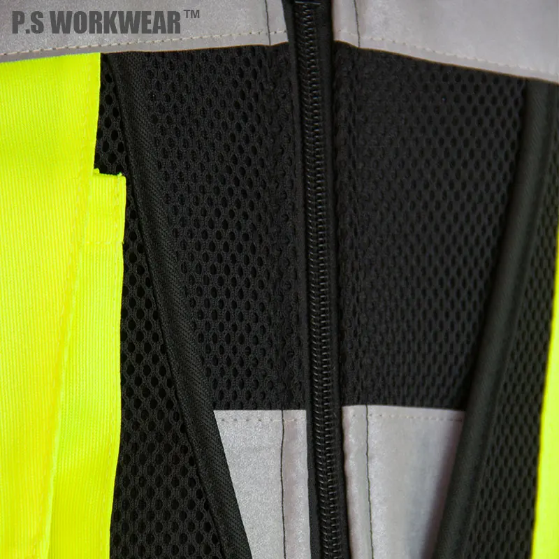 Men's Reflective Safety Workwear Vest 3M Hi Vis Premium Geologist OEM ...